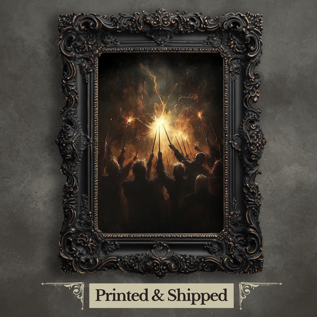 The Gathering of the Wizards Wall Art Print Spellbinding Art Print of ...