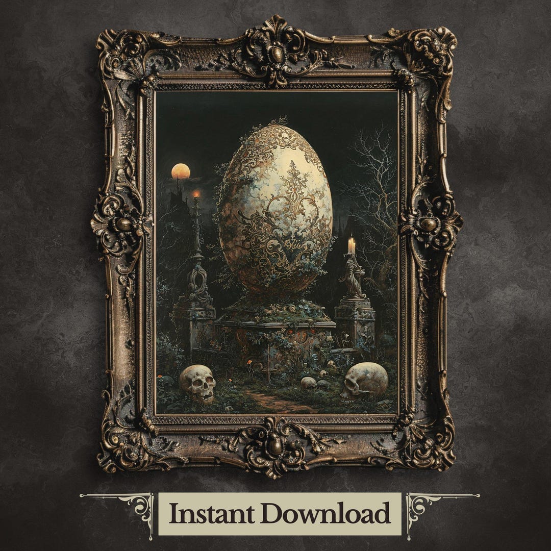 Arcane Egg Shrine Printable Wall Art Dark Academia Art With Occult ...
