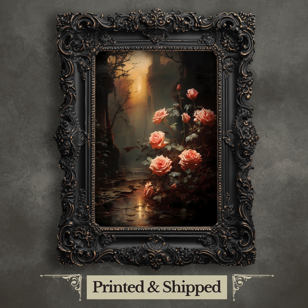 Gothic Rose Garden Wall Art Print: Dark Cottagecore Decor - Etsy