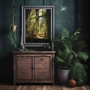 Overgrown Room Wall Art Print Romantic Lost Place Wall Decor Dark ...