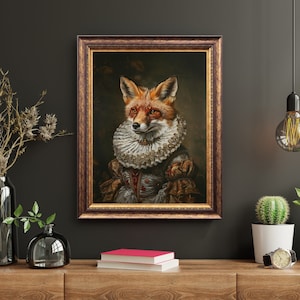 Renaissance Fox Lady Wall Art Print Vintage Portrait Painting of Fox ...