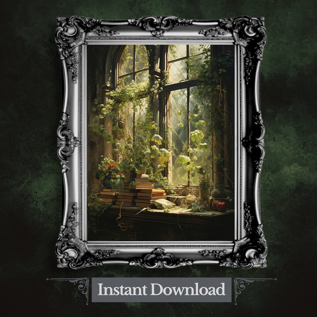 Overgrown Room Printable Wall Art Romantic Lost Place Wall Decor Dark ...
