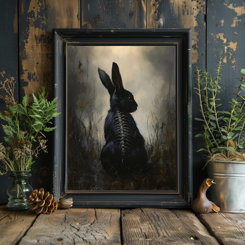 Haunted Forest Rabbit Wall Art Print Gothic and Surreal Dark Academia ...