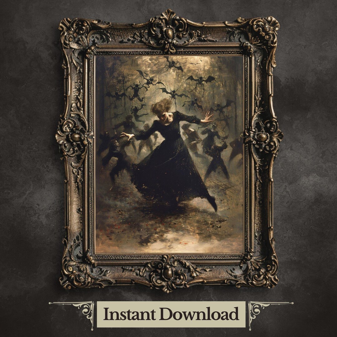 Hell Breaks Loose Printable Wall Art Witchcraft Wall Art Spooky Witch ...