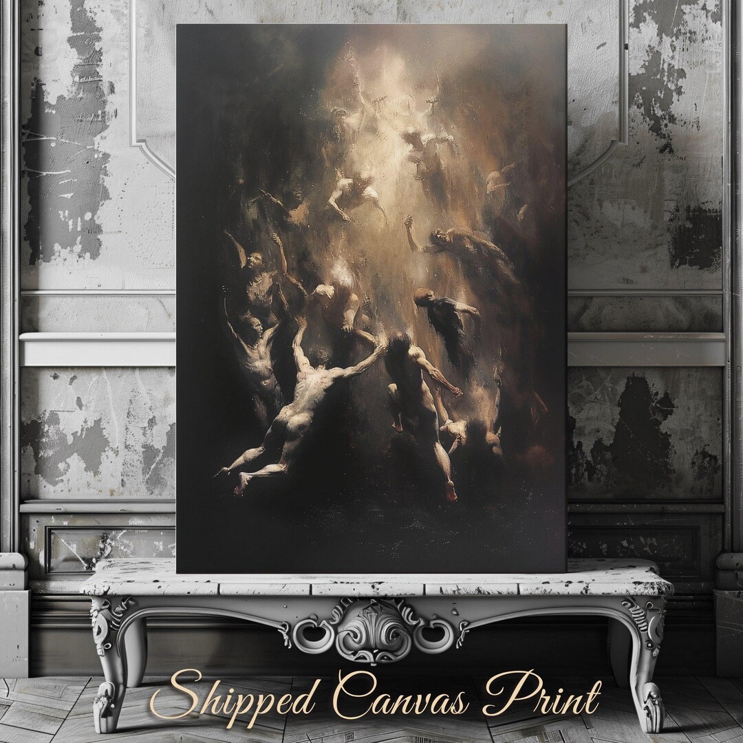 Fall to Hell Canvas Print: Gothic Horror, Macabre Renaissance Decor - Etsy