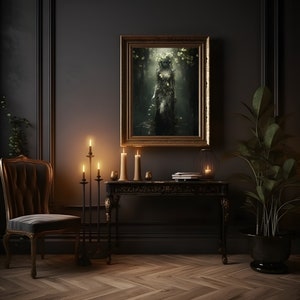 Goddess of Water Wall Art Print Pagan Painting Vintage Dark Academia ...