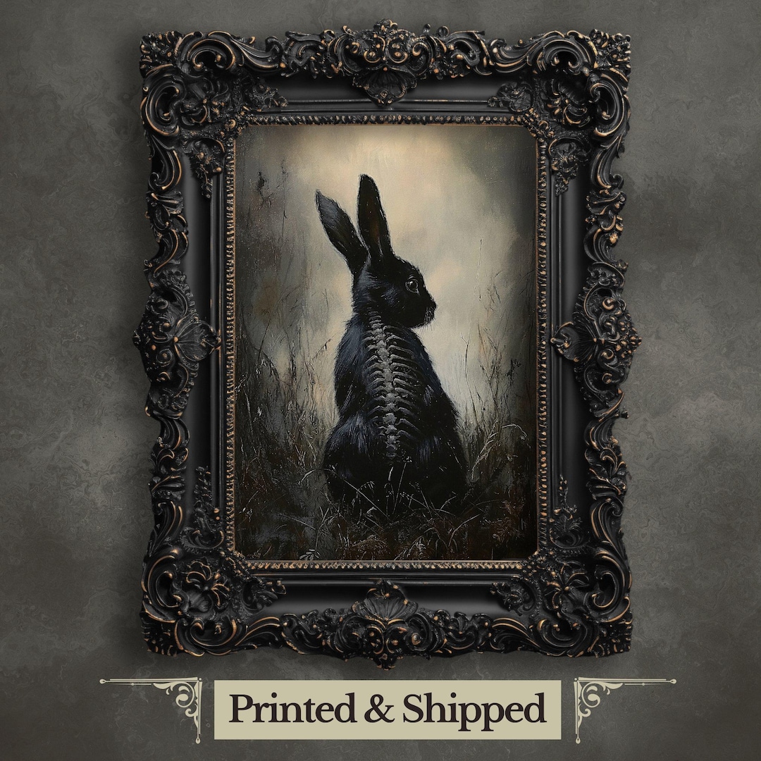 Haunted Forest Rabbit Wall Art Print Gothic and Surreal Dark Academia ...