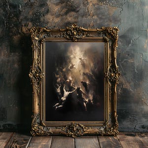 Fall to Hell Wall Art Print Gothic Wall Art Creepy Art Print Wiccan ...