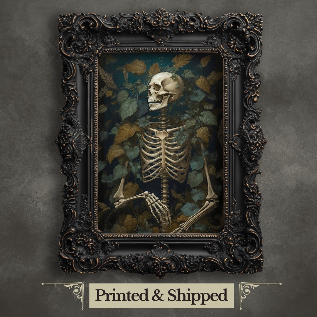 Skeleton Botanical Wall Art: Dark Academia Gothic Decor - Etsy