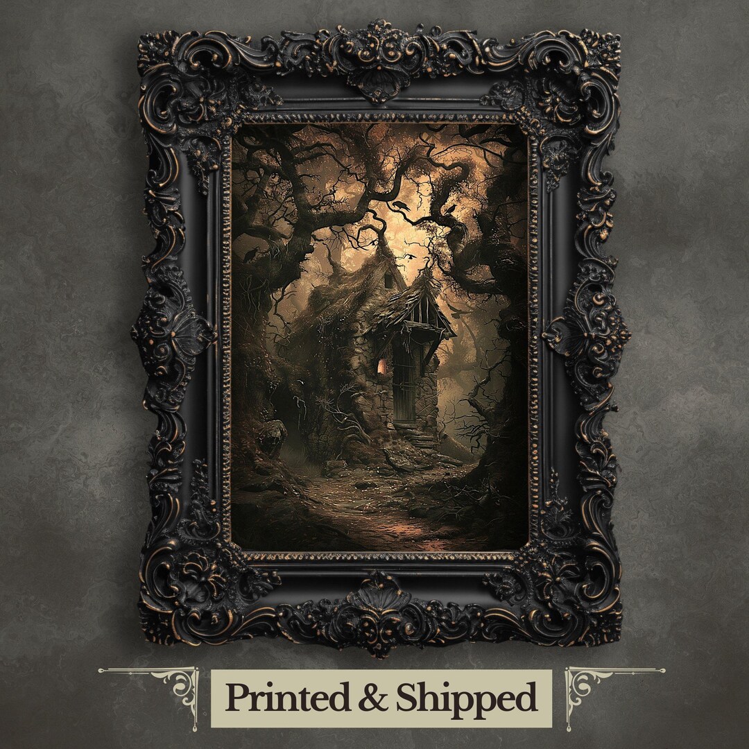 Haunted Witch House Wall Art Print Dark Fairytale Print Haunted ...