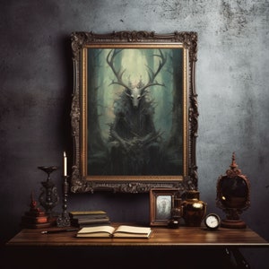 Woodland Druid Wall Art Print Pagan Decor Dark Fantasy Art Gothic Wall ...