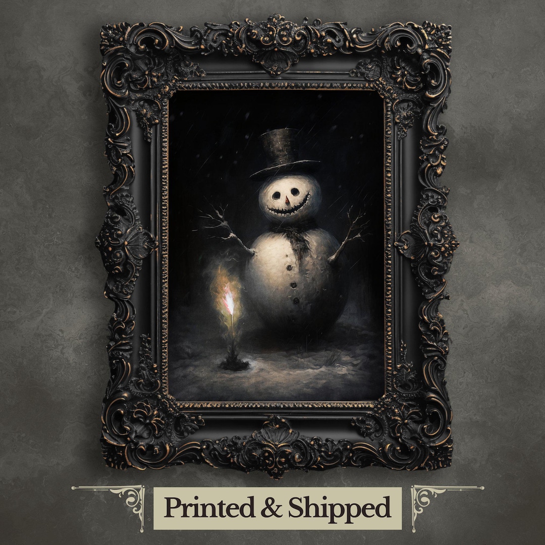 Creepy Snowman Art Print | Gothic Christmas, Winter Horror Decor - Etsy