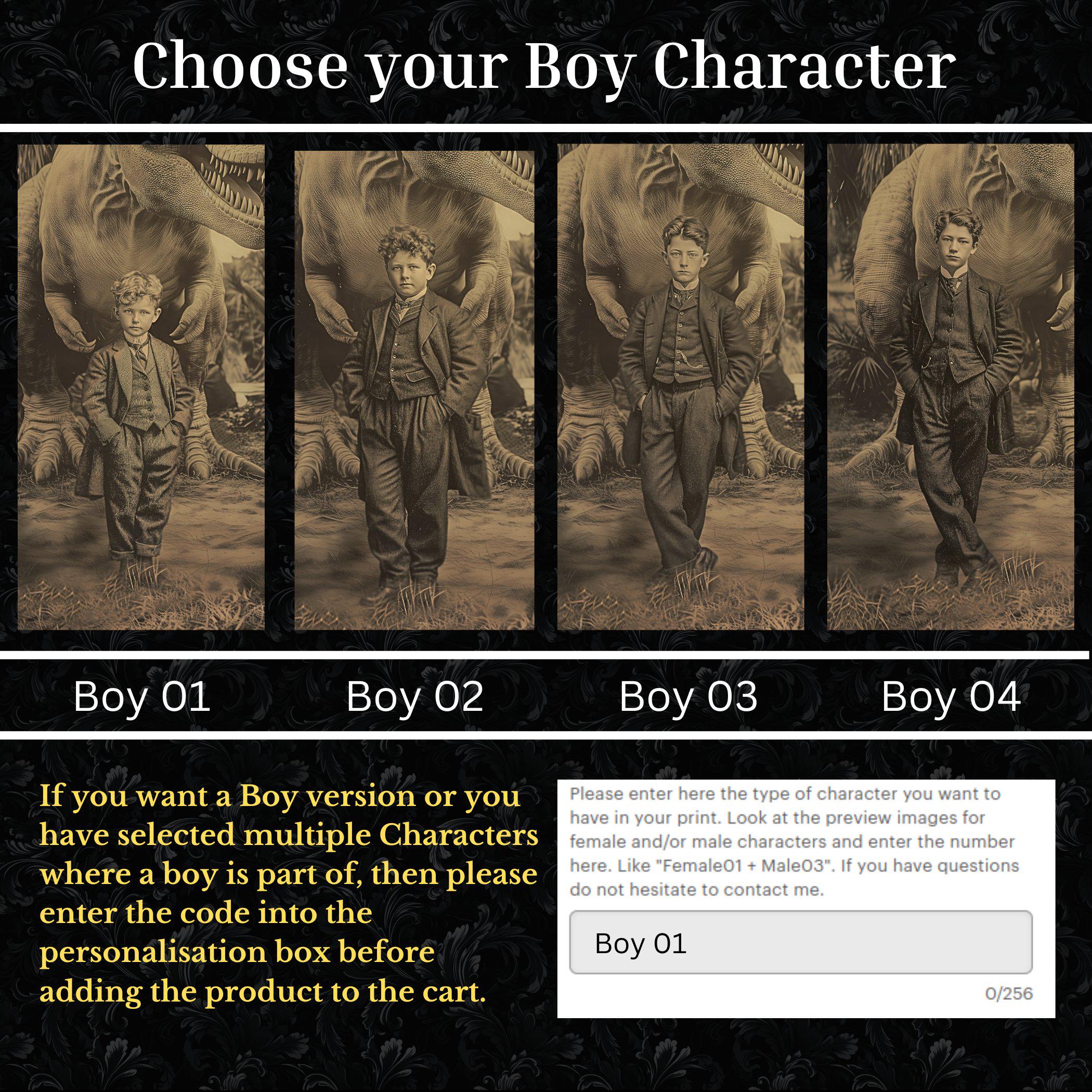 Personalized T-rex Family Portrait: Custom Victorian Dinosaur Art - Etsy