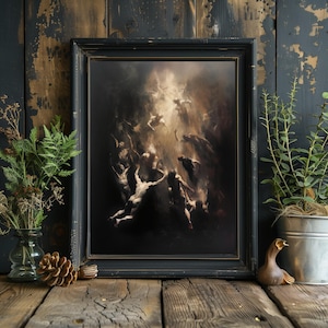 Fall to Hell Wall Art Print Gothic Wall Art Creepy Art Print Wiccan ...