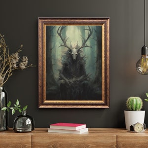 Woodland Druid Wall Art Print Pagan Decor Dark Fantasy Art Gothic Wall ...