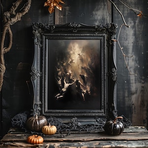 Fall to Hell Wall Art Print Gothic Wall Art Creepy Art Print Wiccan ...