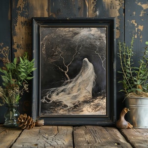 Fading Ghost Wall Art Print Halloween Painting Spooky Haunting Ghost ...