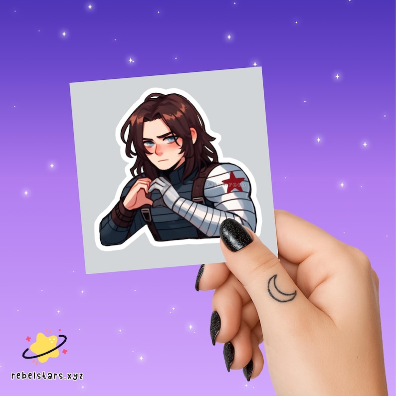 Bucky Barnes Inspired Vinyl Sticker | Fan Art by Rebel Stars - Etsy