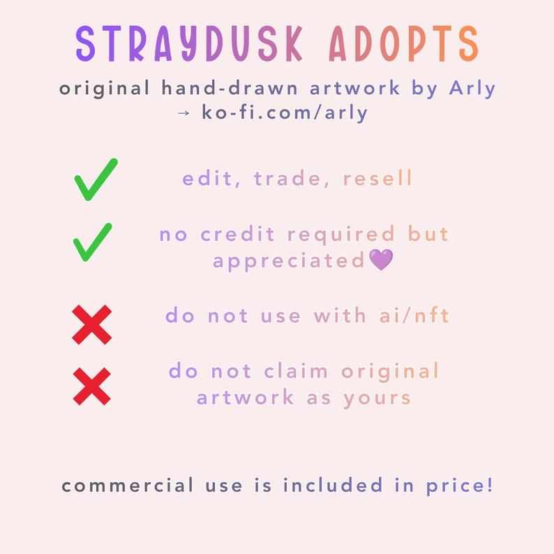 OC Adopt, Feral Furry Creature Portrait, , Hand Drawn Art by Arly - Etsy