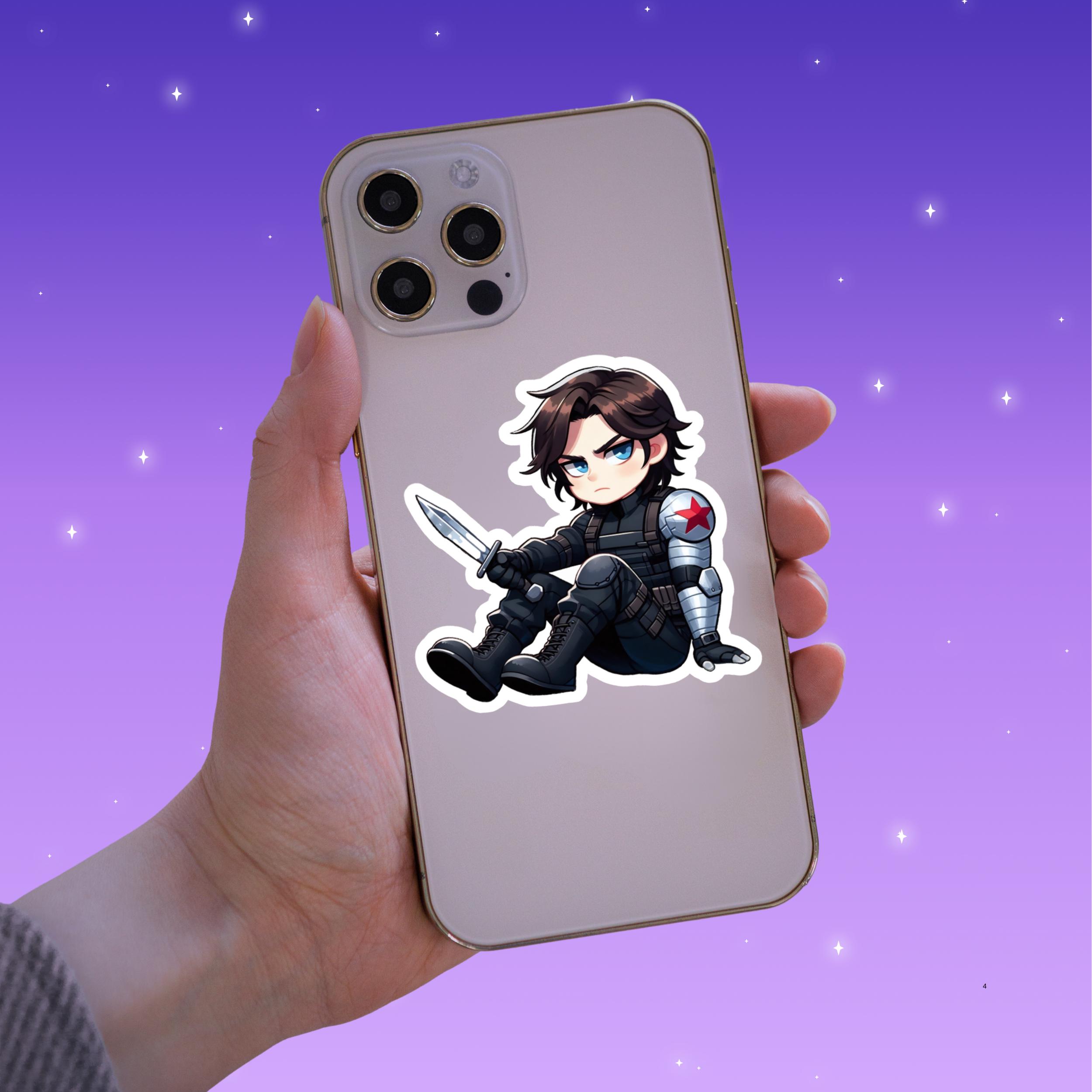 Bucky Barnes Chibi Vinyl Sticker | Fan Art by Rebel Stars - Etsy