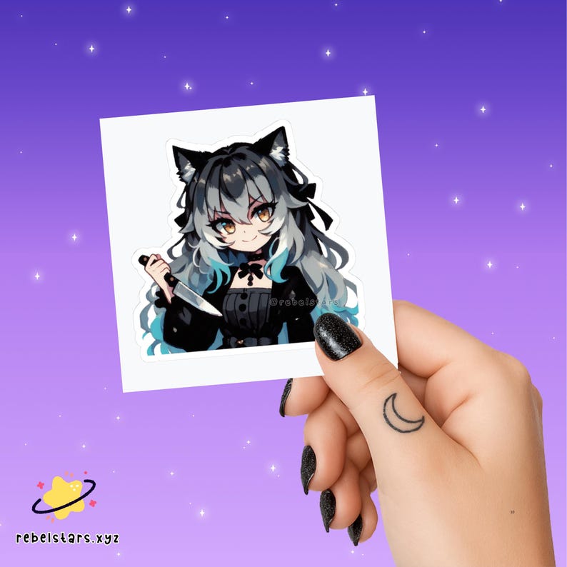 Anime Cat Girl Sticker by Rebel Stars - Etsy