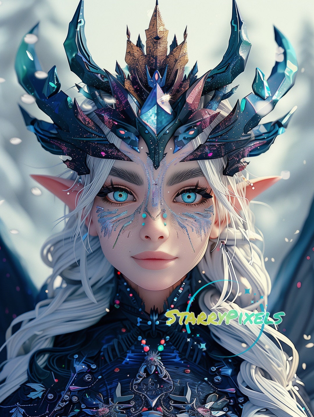 Unique 1/1 Fantasy OC Portrait Adopt Starrypixels - Etsy