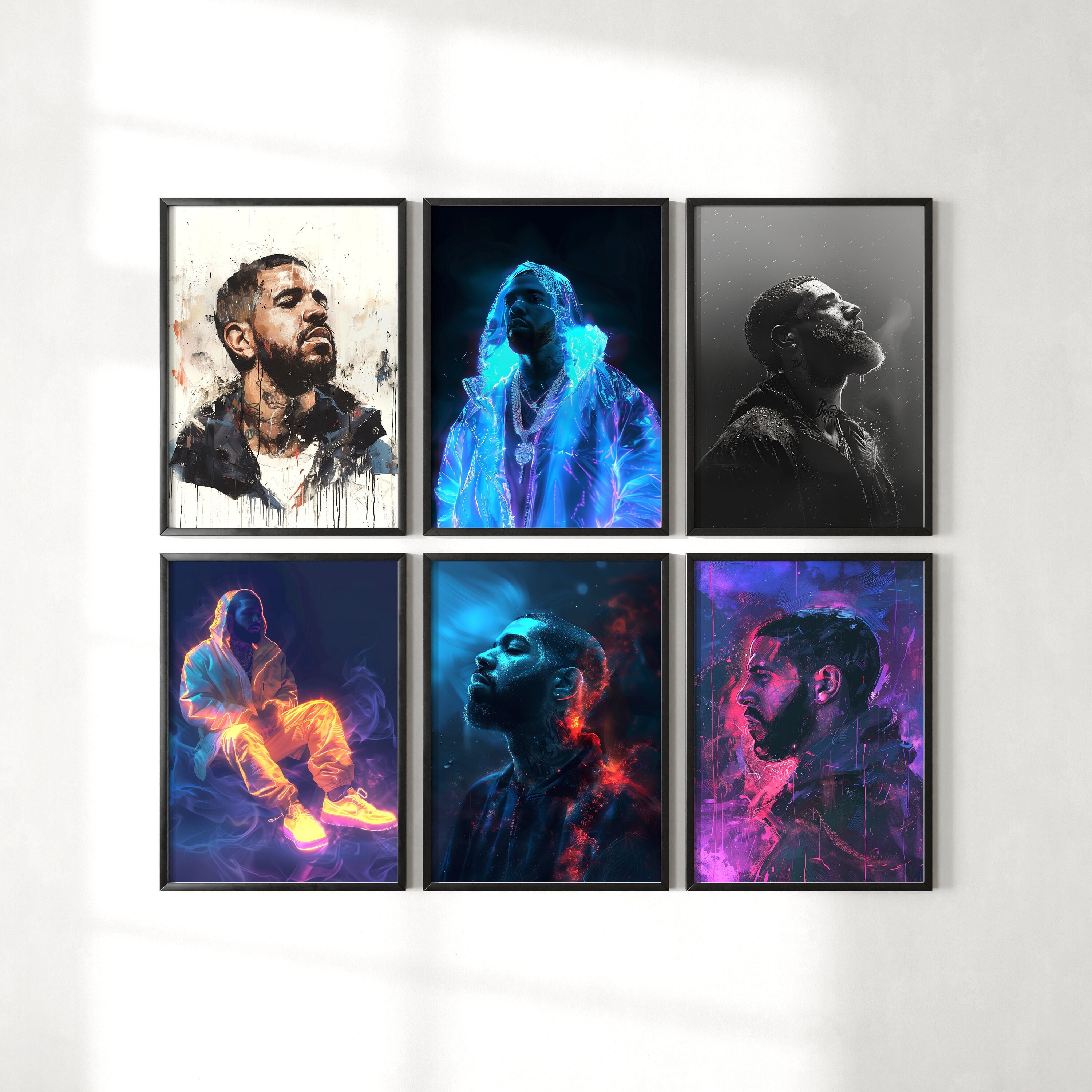 Drake 6 Wallart Bundle Poster Wallpaper Music Digital Art Pictures ...