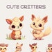 Cute Critters Clipart, Cartoon Creatures, Card Decor, Wall Decor, Cute ...