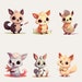 Cute Critters Clipart, Cartoon Creatures, Card Decor, Wall Decor, Cute ...