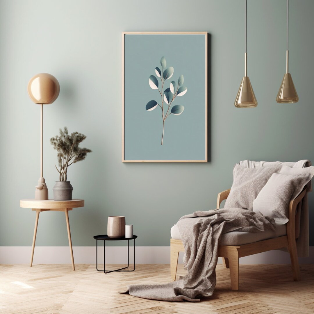 Eucalyptus Plant Poster in Wooden Frame Stylish Minimalist - Etsy