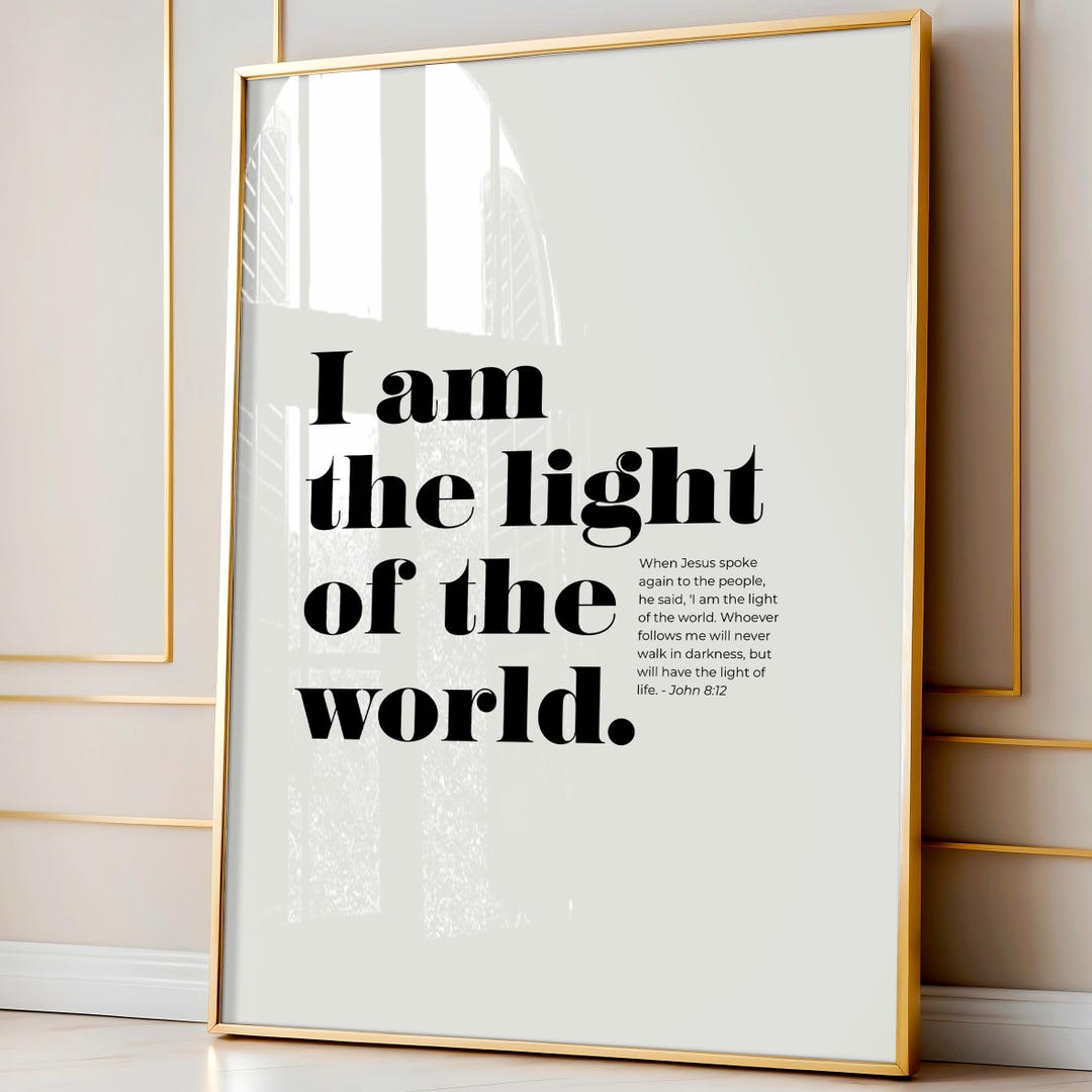 I Am the Light of the World Bible Christian Wall Art Print ...