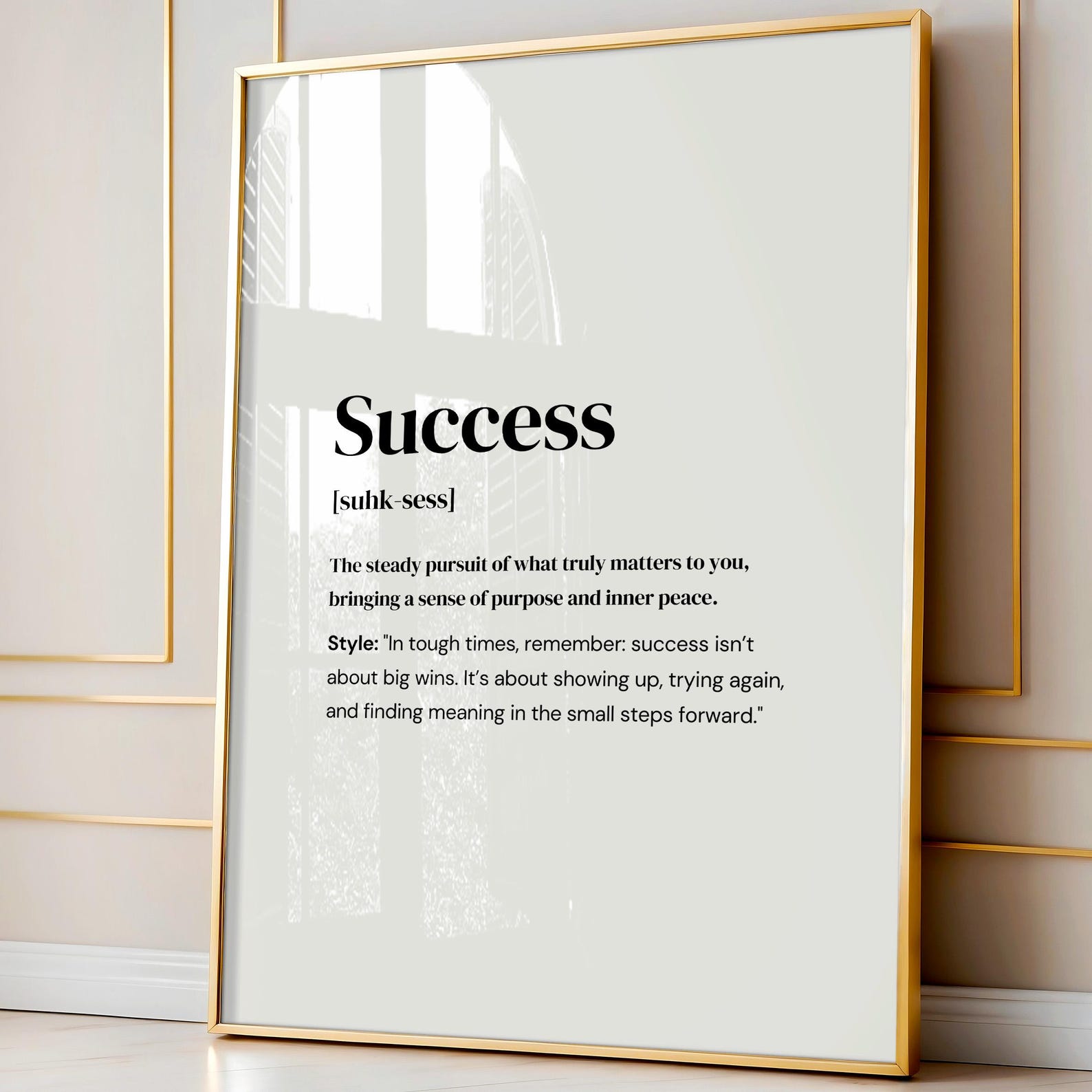 Success Dictionary Definition Wall Art Inspirational Minimalist Design ...