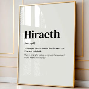 Hiraeth Definition Print – Minimalist Wall Art, Aesthetic Decor ...