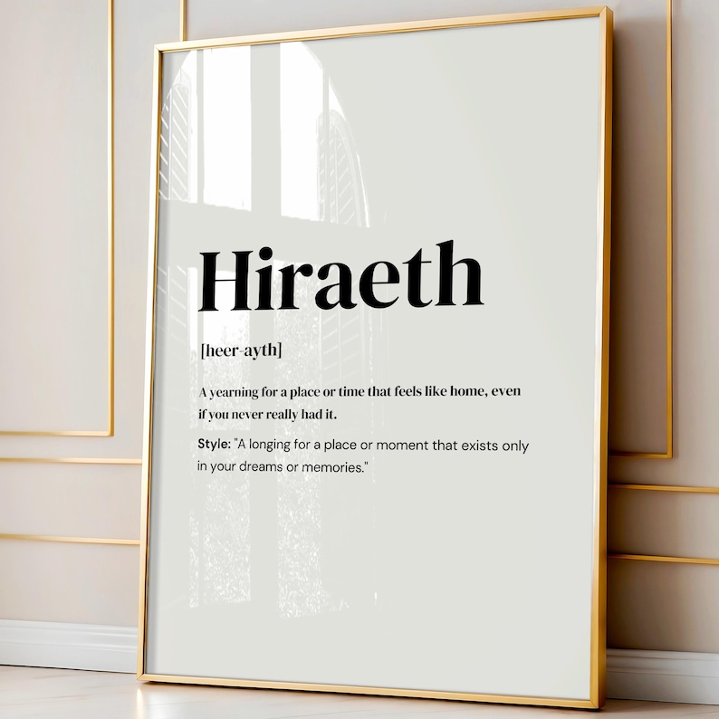 Hiraeth Definition Print – Minimalist Wall Art, Aesthetic Decor ...