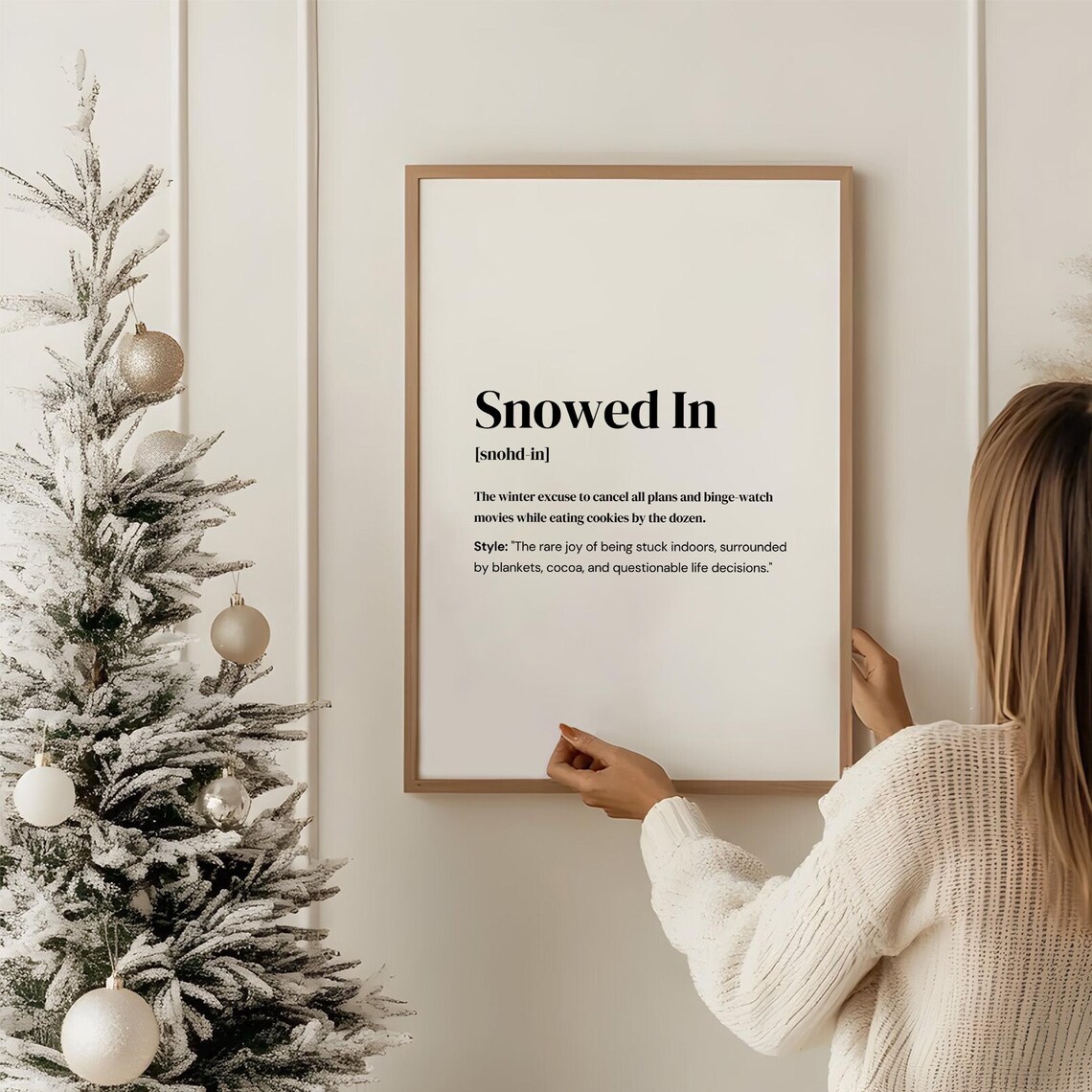 Snowed in Cozy Winter Dictionary Wall Art Print, Seasonal Quote Digital ...