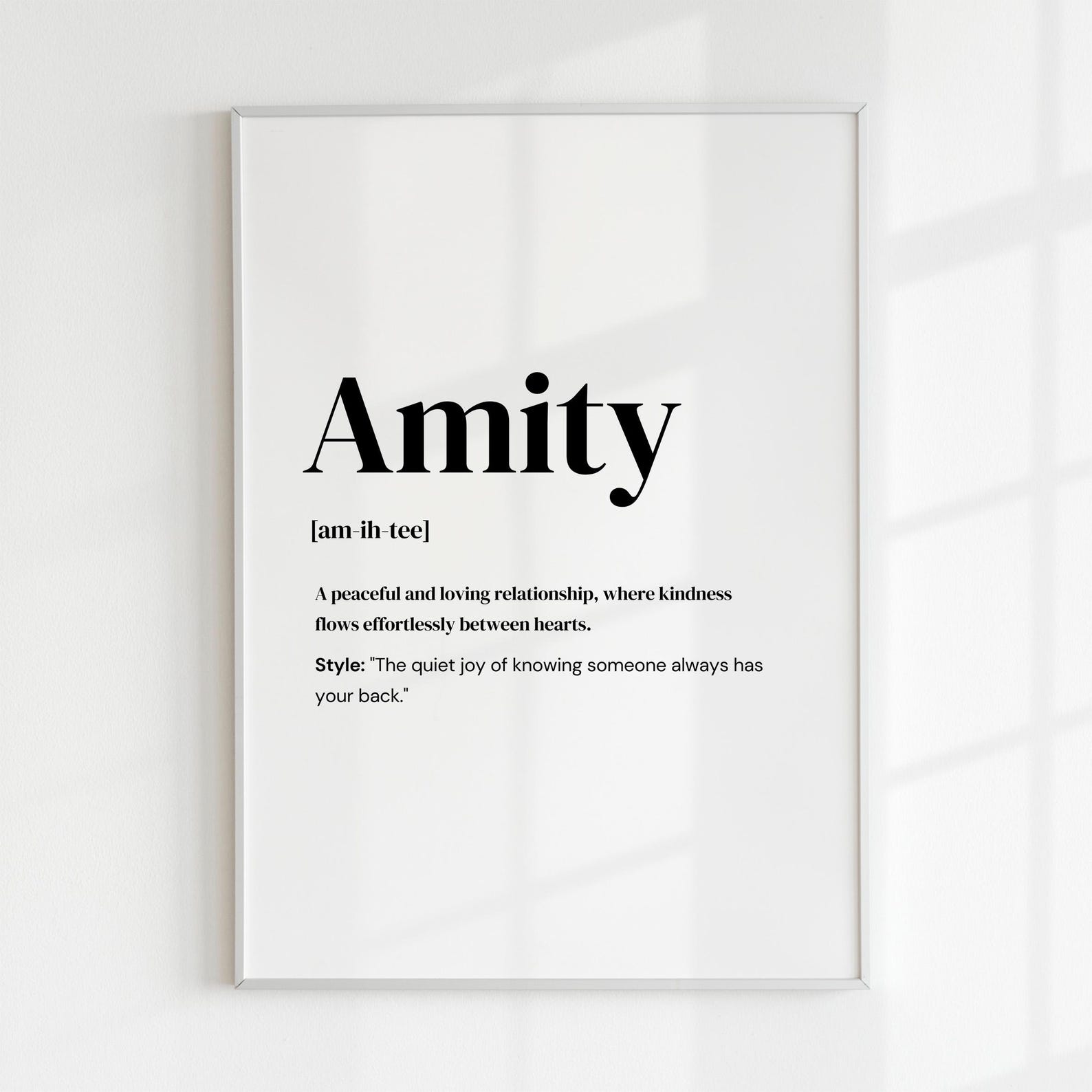 Amity Dictionary Definition Wall Art, Printable Digital Download ...