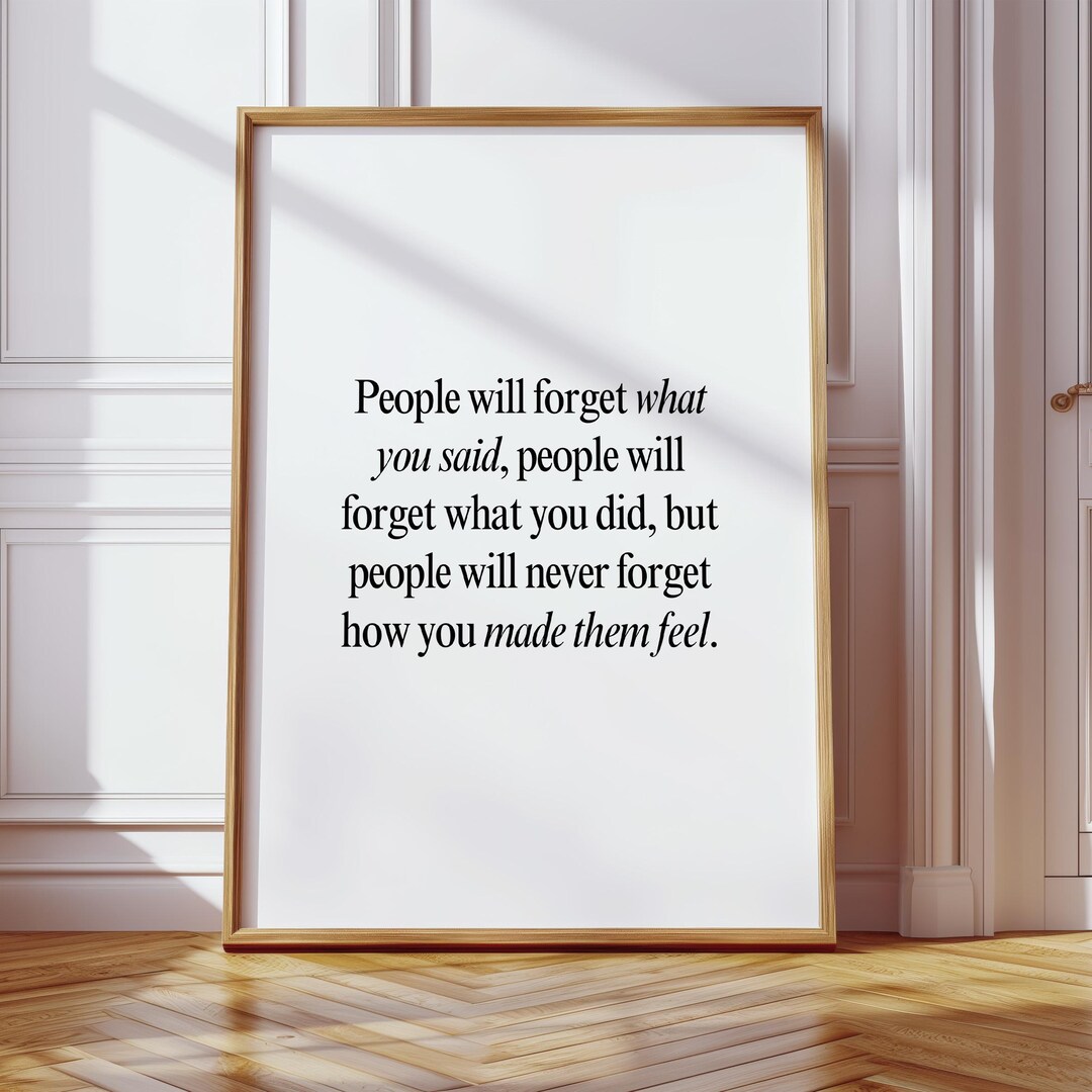 People Will Forget Definition Wall Art Print | Inspirational Quote ...