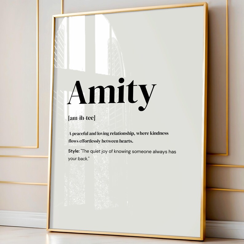 Amity Dictionary Definition Wall Art, Printable Digital Download ...