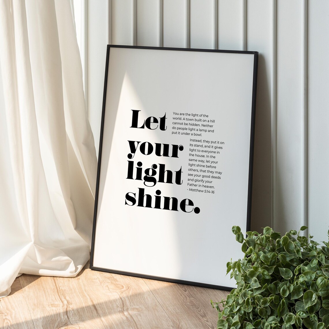 Let Your Light Shine | Bible Verse Wall Art | Inspirational Christian ...
