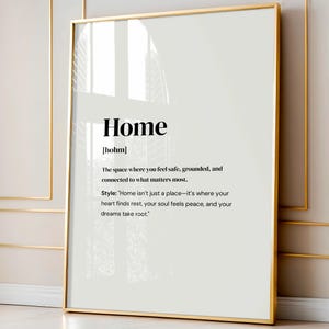 Home Dictionary Definition Wall Art Minimalist Design, Cozy & Modern ...