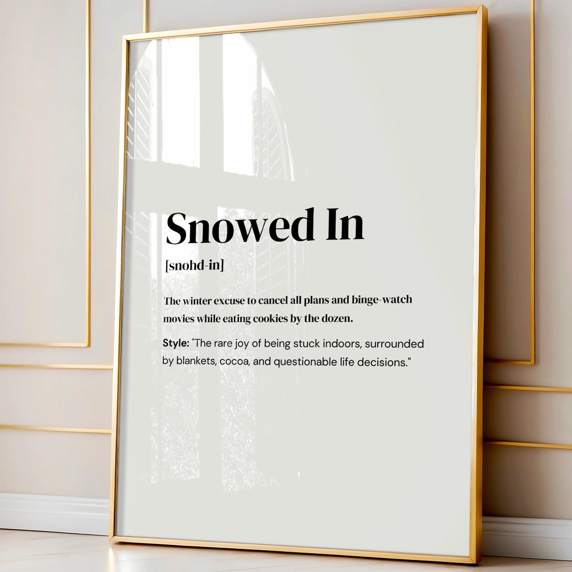 Snowed in Cozy Winter Dictionary Wall Art Print, Seasonal Quote Digital ...