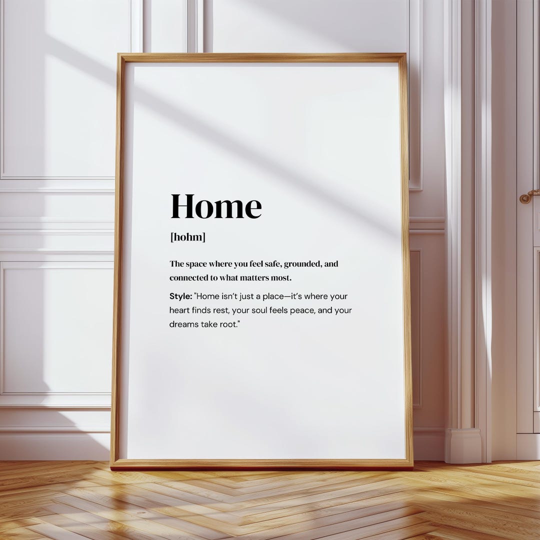 Home Dictionary Definition Wall Art Minimalist Design, Cozy & Modern ...
