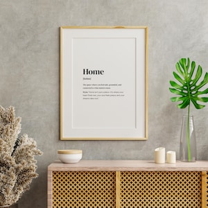 Home Dictionary Definition Wall Art Minimalist Design, Cozy & Modern ...