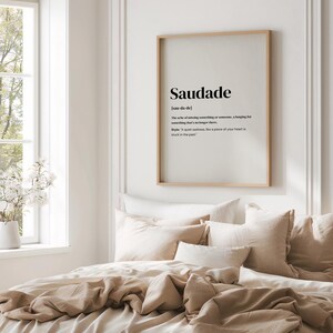 Saudade Definition Print Minimalist Wall Art Aesthetic Home Decor ...
