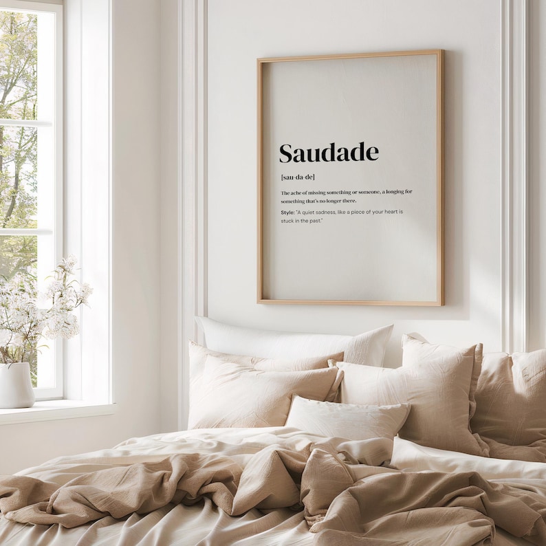 Saudade Definition Print Minimalist Wall Art Aesthetic Home Decor ...