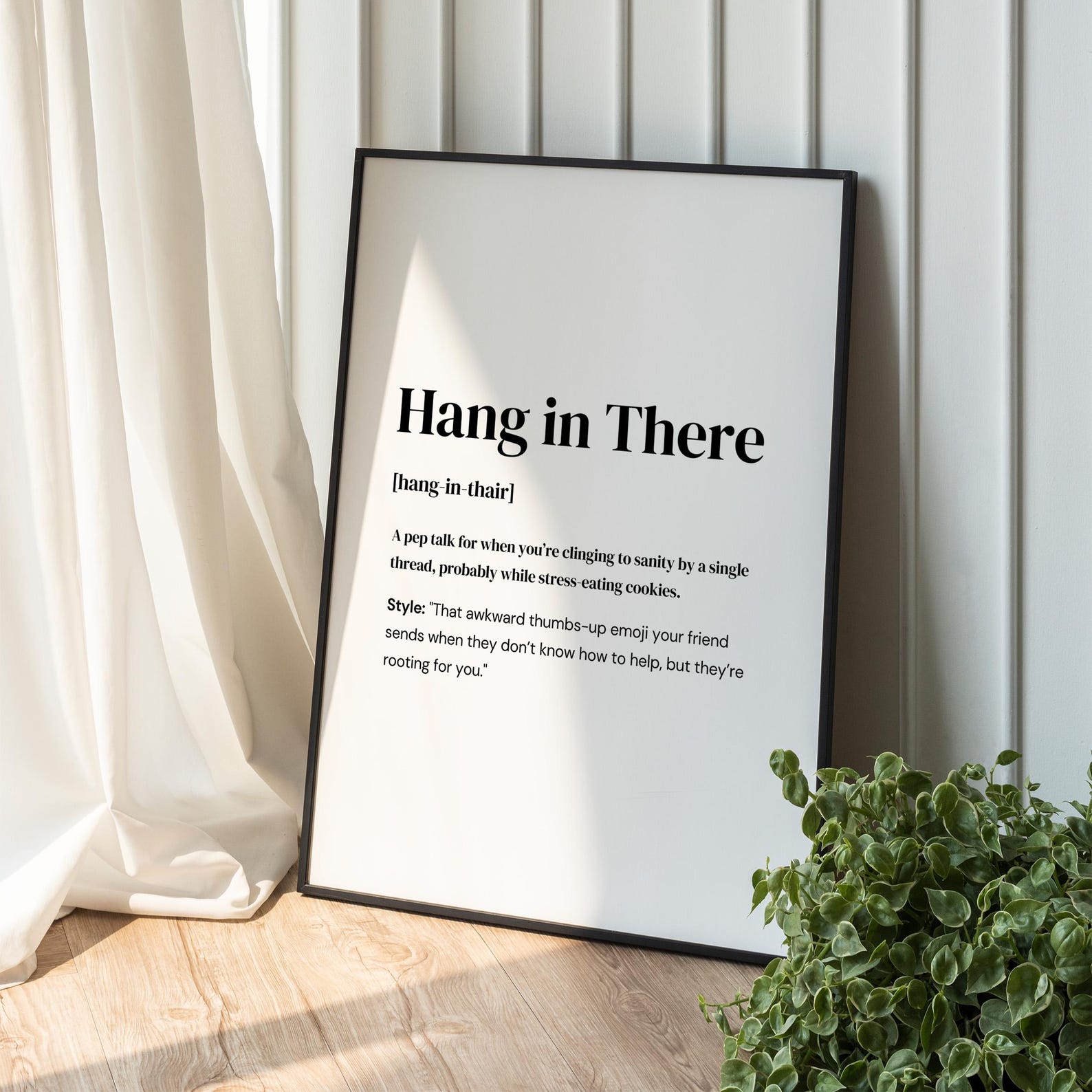 Hang in There Dictionary Style Wall Art – Motivational Quote Print ...