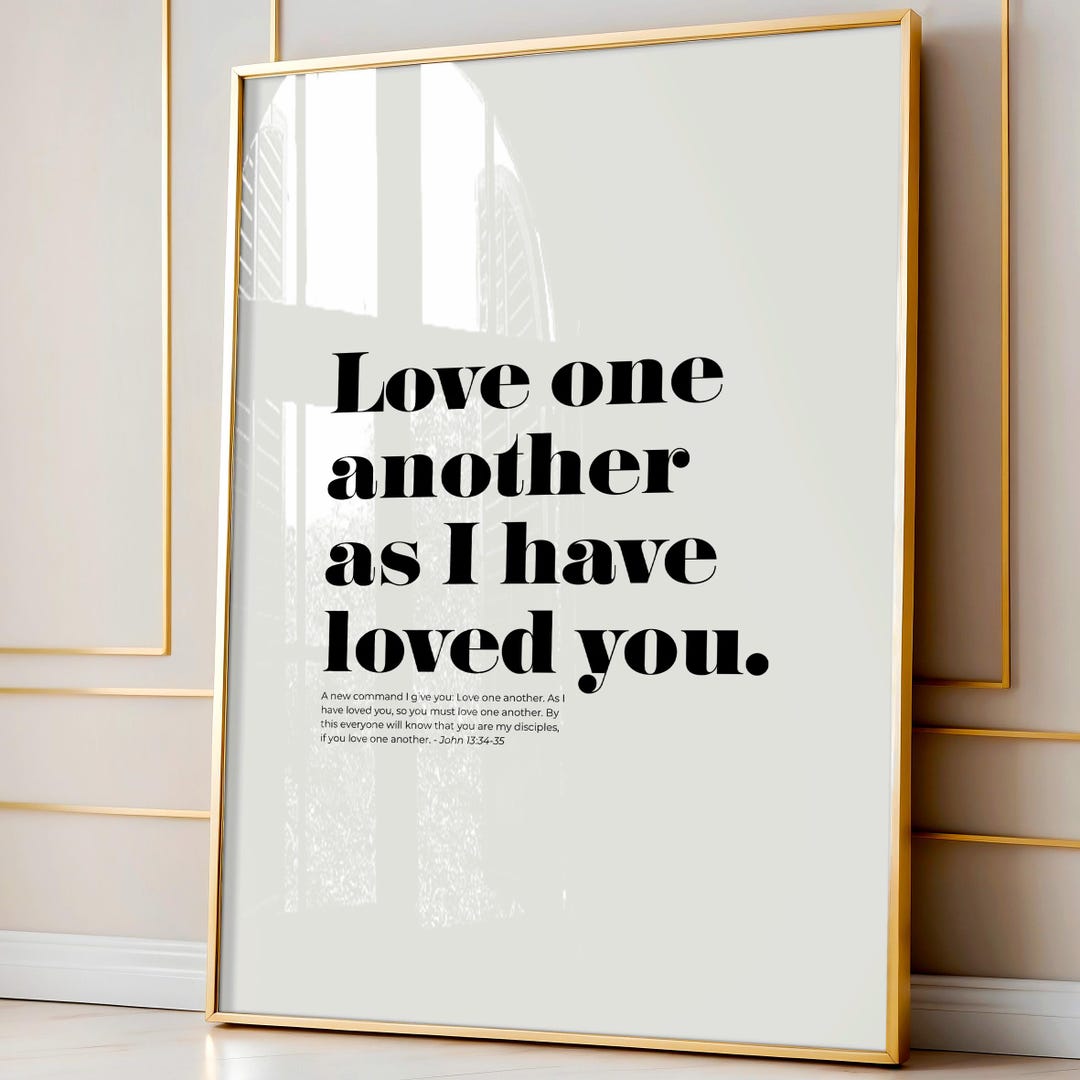 Love One Another Bible Verse Christian Physical Print Poster ...
