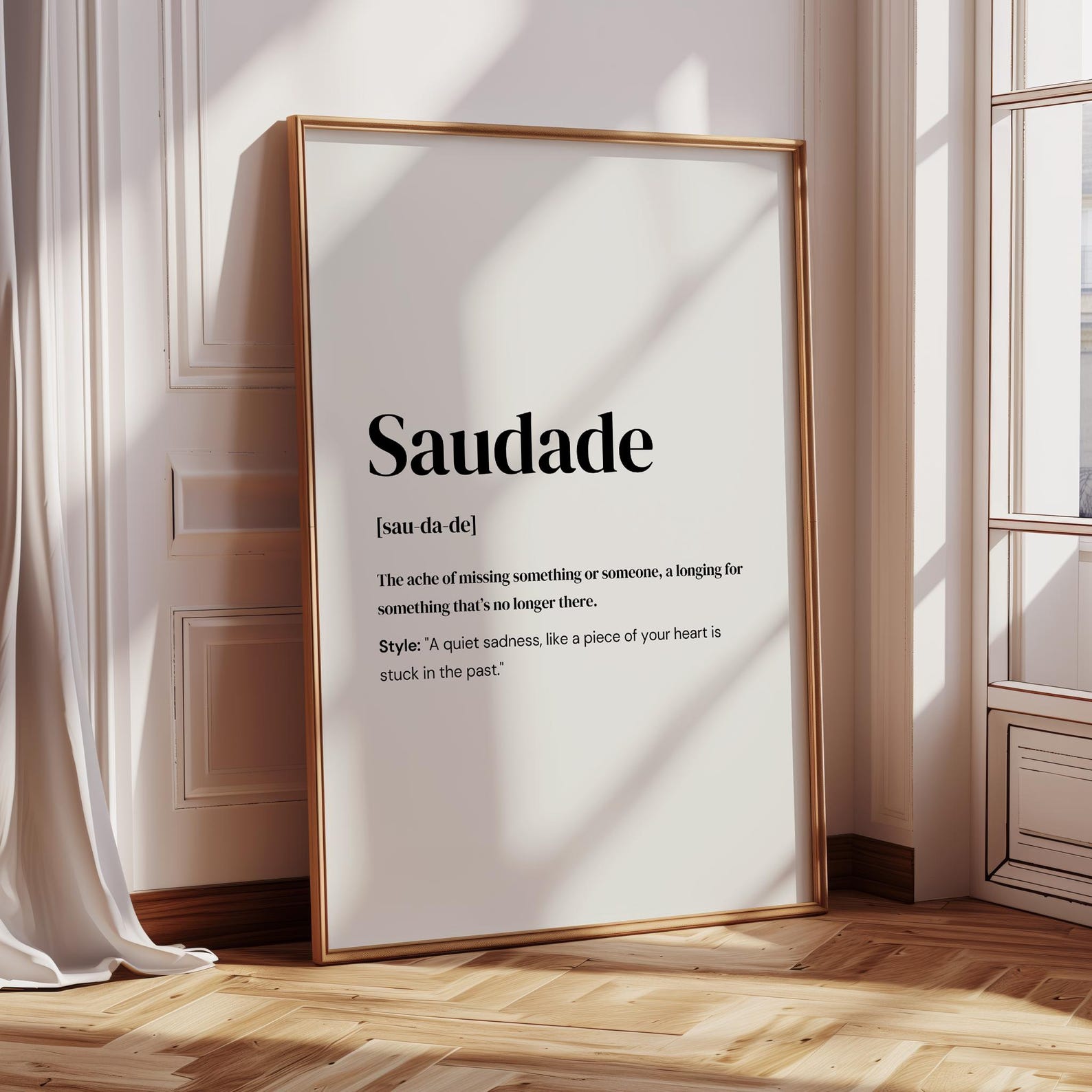 Saudade Definition Print Minimalist Wall Art Aesthetic Home Decor ...