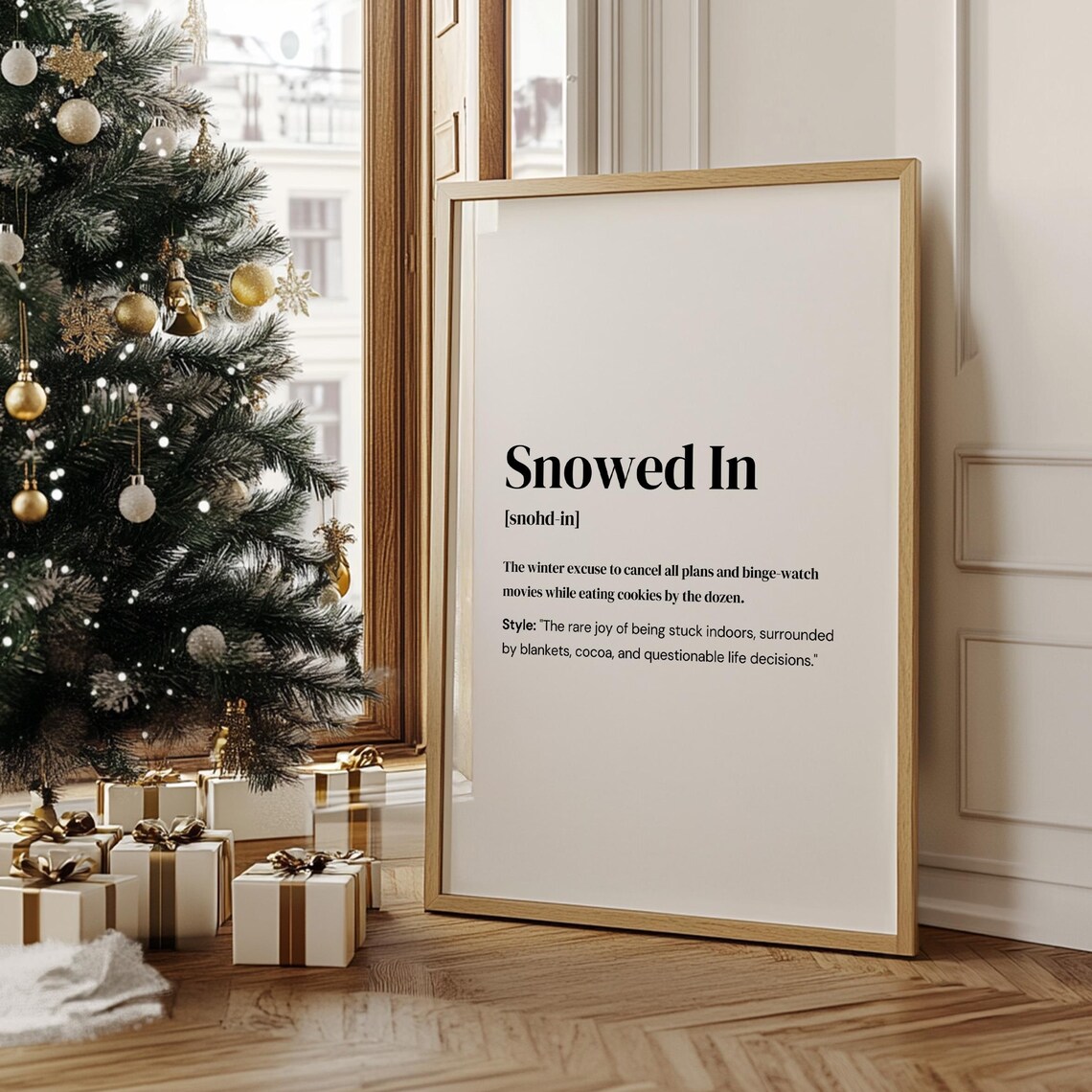Snowed in Cozy Winter Dictionary Wall Art Print, Seasonal Quote Digital ...