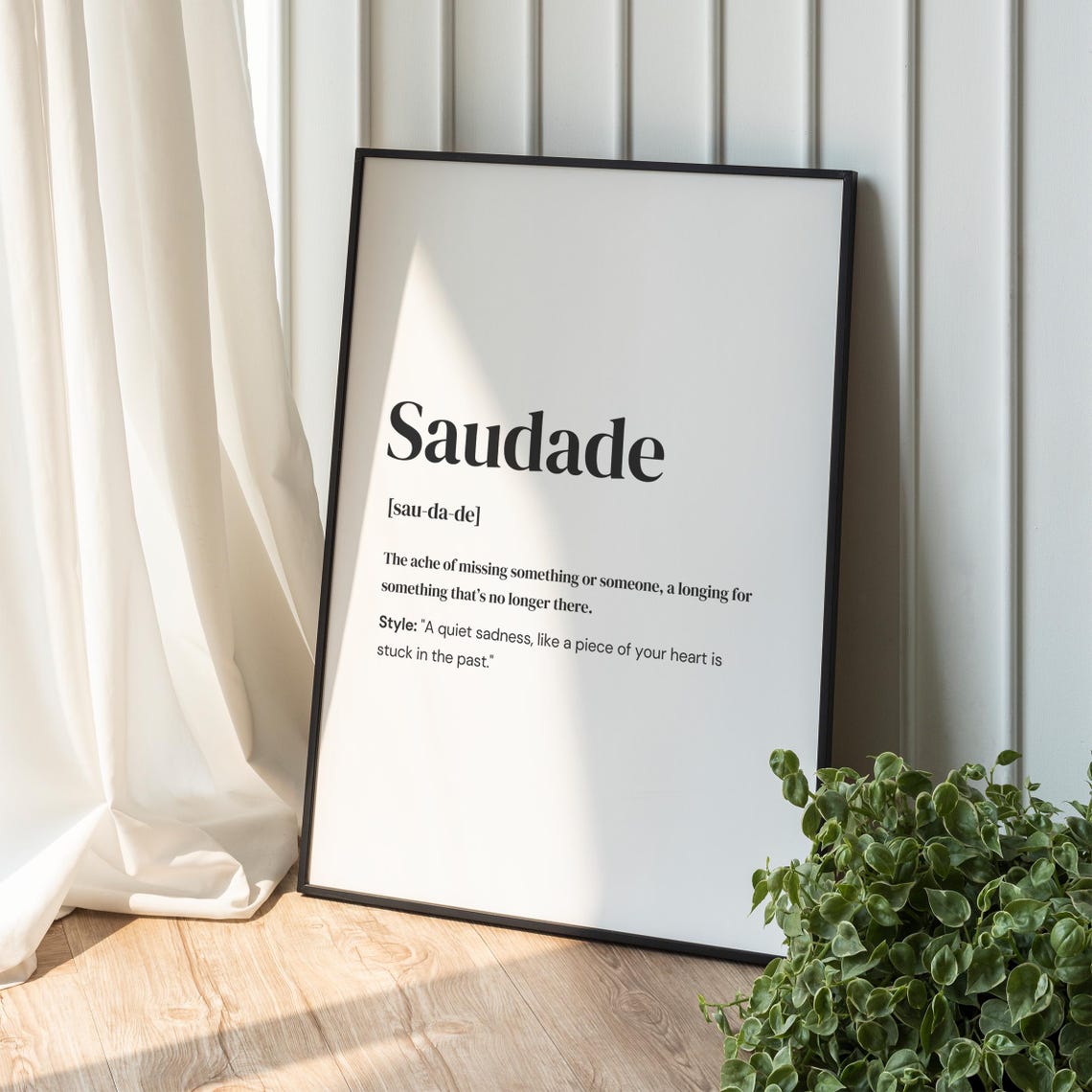 Saudade Definition Print Minimalist Wall Art, Aesthetic Home Decor ...